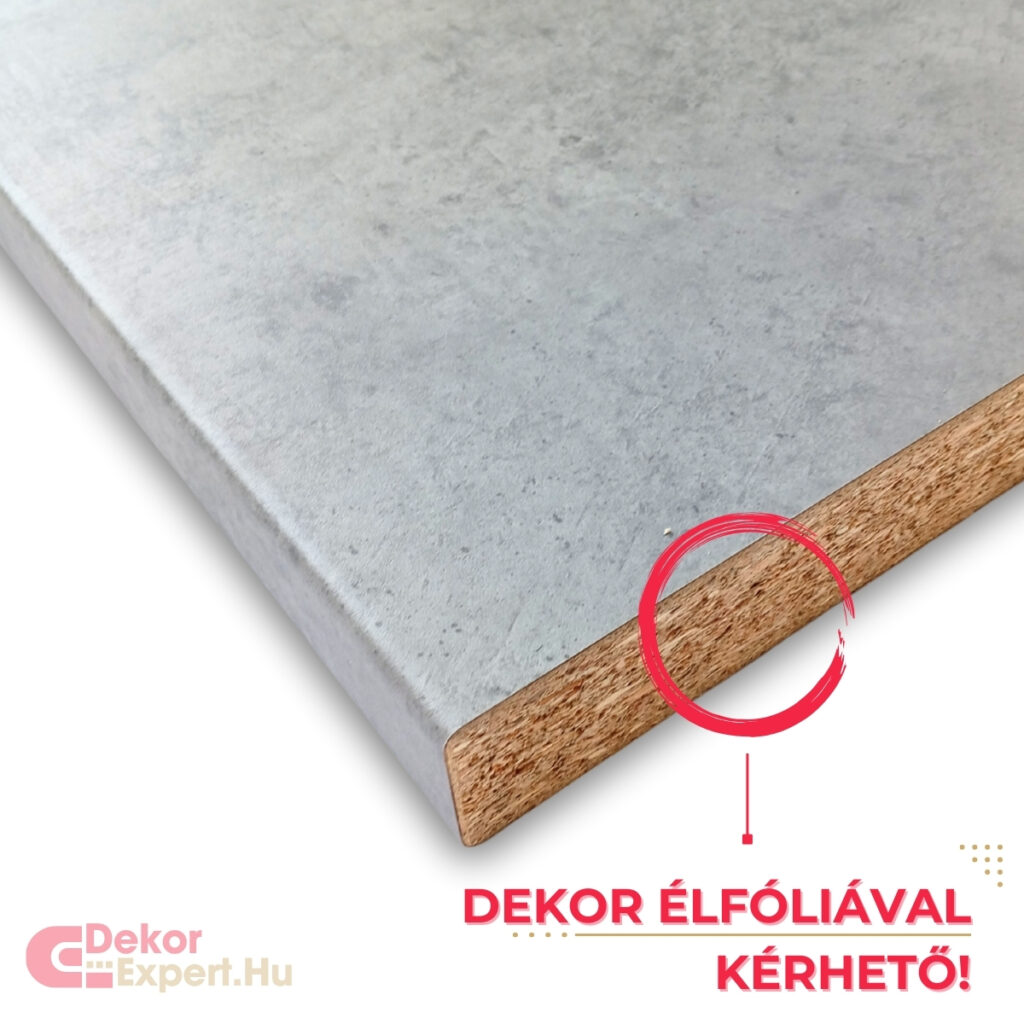 60x60x3,8 Cm Konyhai Munkalap / Szürke Beton